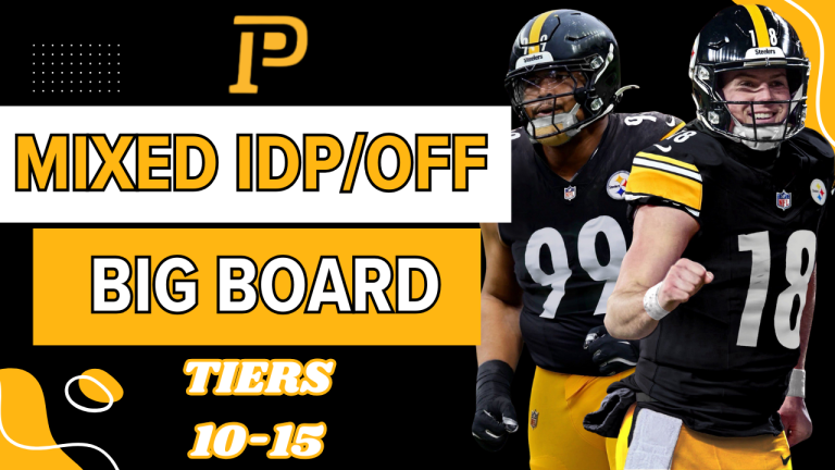 Mixed IDP/OFF Rookie Draft Tiers 10-15 | PlayerProfiler
